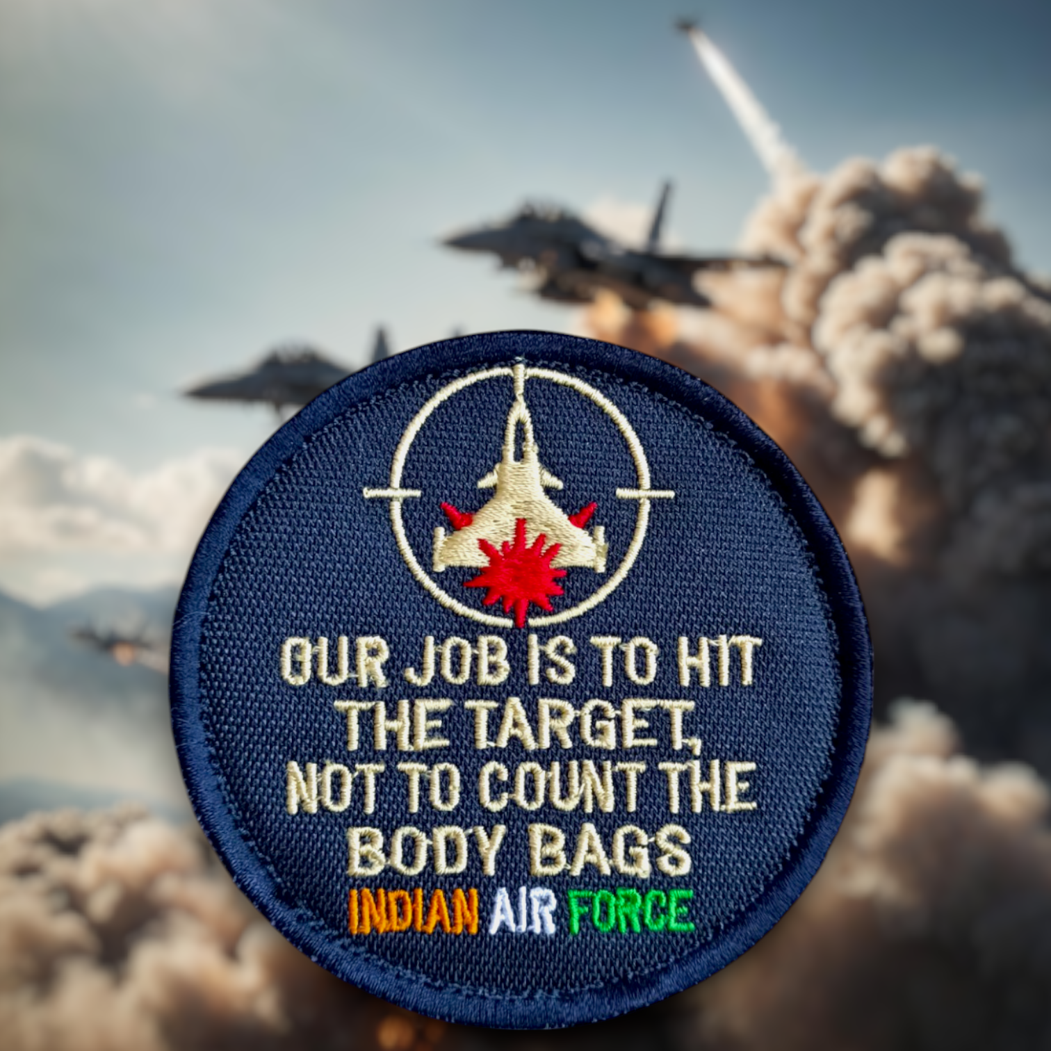 OUR JOB IS TO HIT THE TARGET | EMBROIDERED | WITH VELCRO PATCH ...