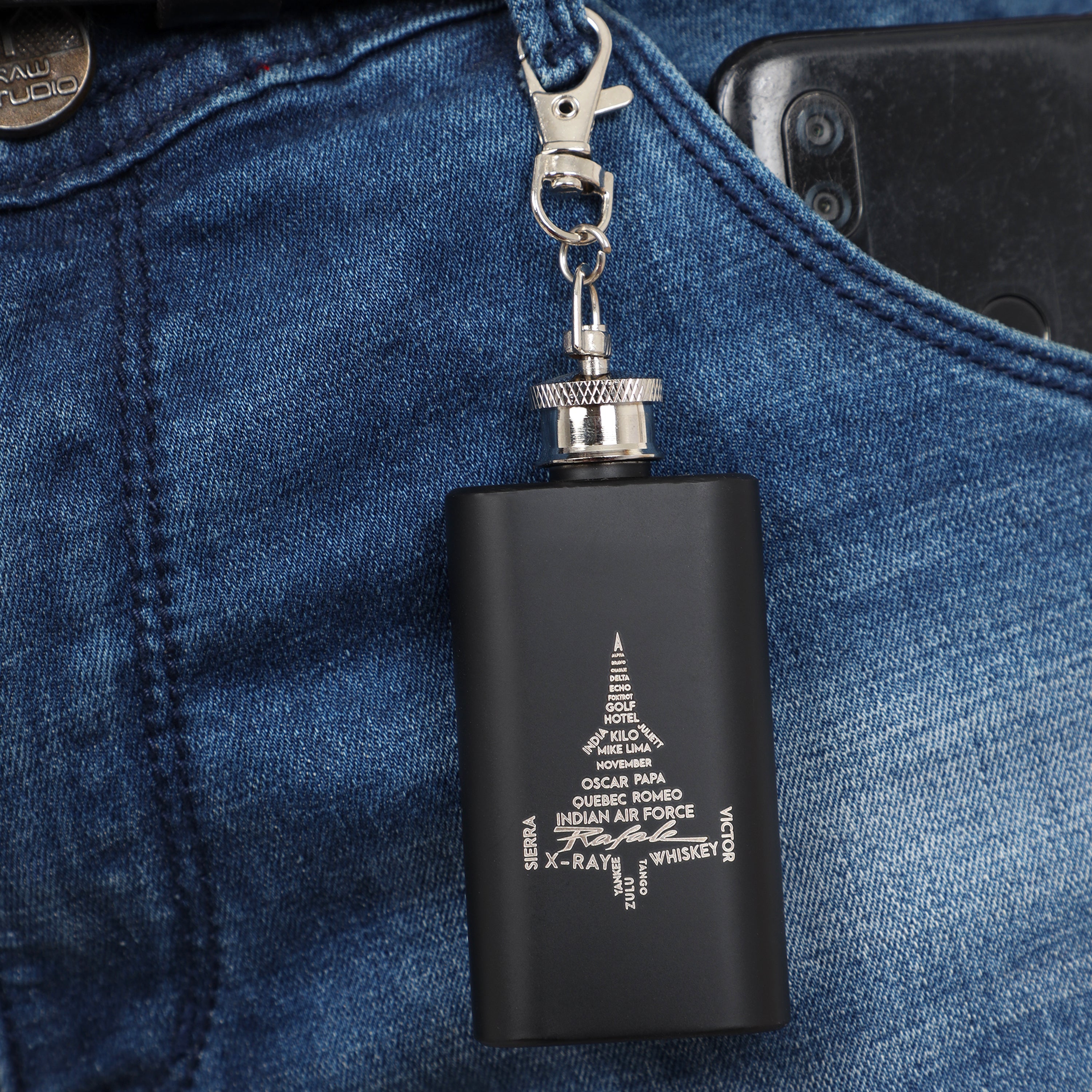 Shop Rafale Jet Merch Whiskey Hip Flask Online India Deal – MILITARY ...