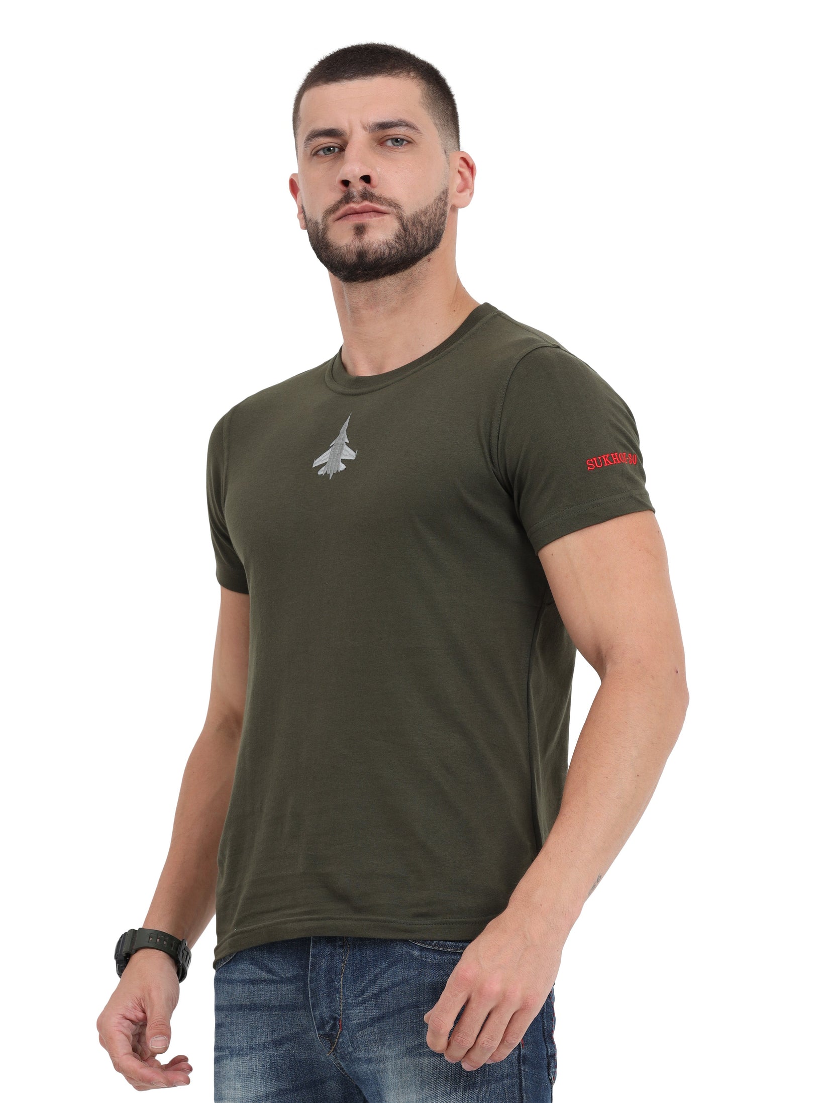 Buy Round Neck Sukhoi Fighter Jet T Shirts Online In India – MILITARY ...